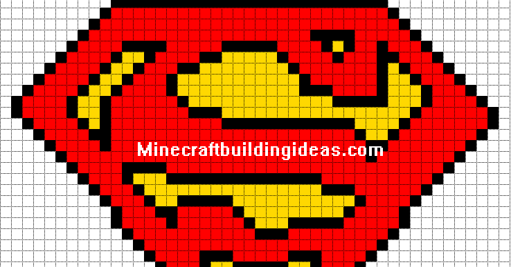 Minecraft Pixel Art Templates: Superman logo