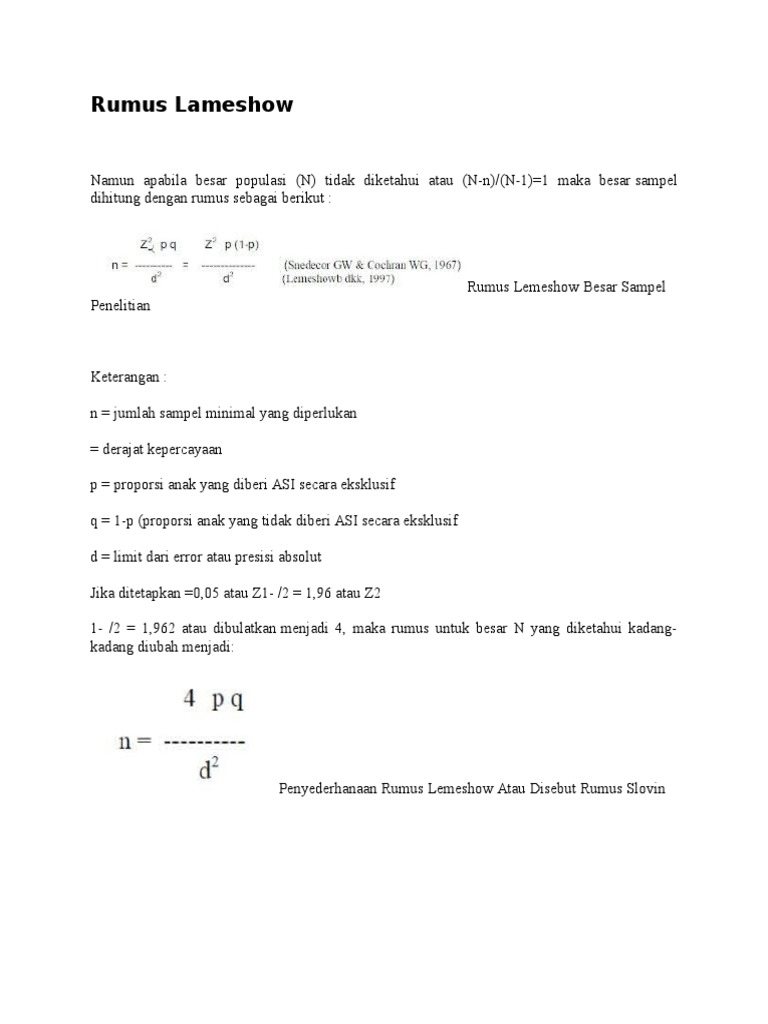 rumus lemeshow - wood scribd indo