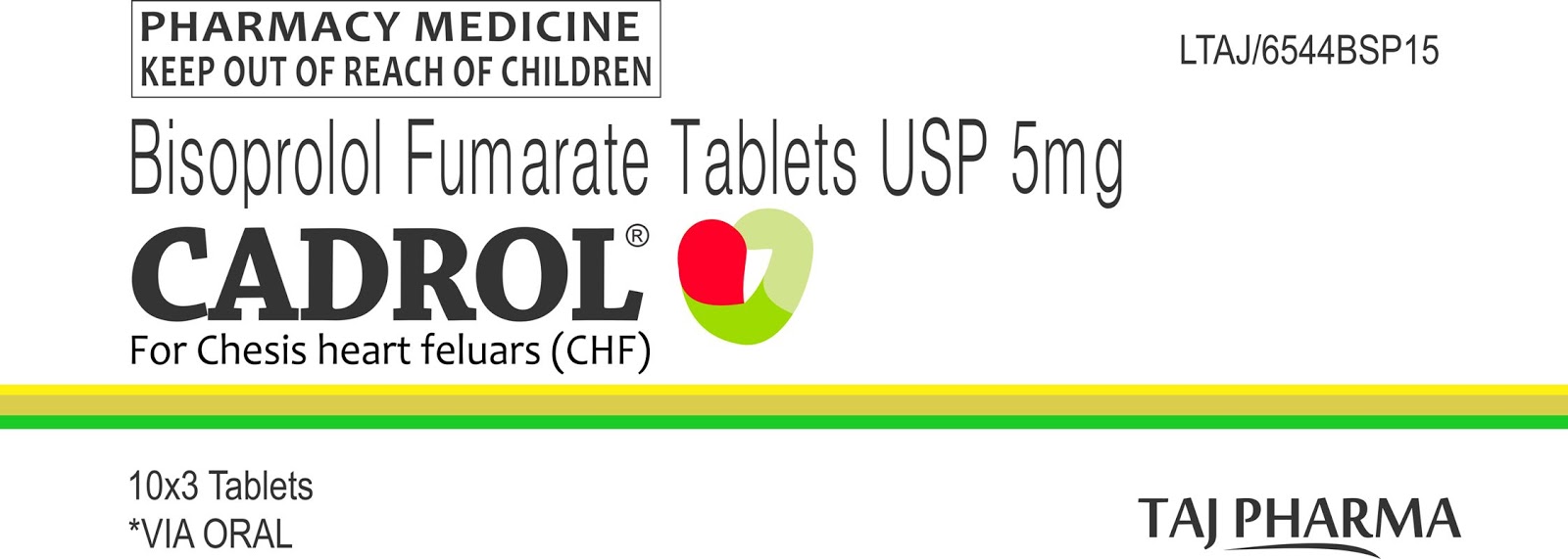Cadrol bisoprolol fumarate tablet USP 5mg: 2015