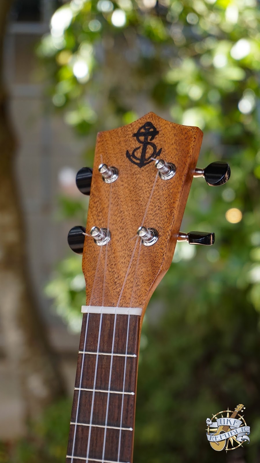 UKE Republic Ukuleles: Sailor Solid Cedar Top, Koa Super Soprano Ukulele