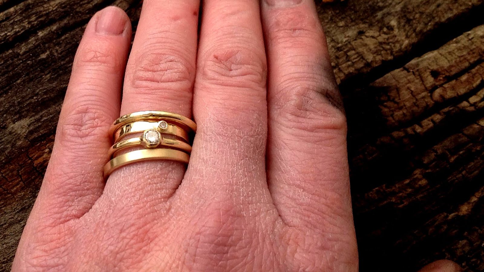 Gold Wedding Band With Silver Engagement Ring - Gold Choices