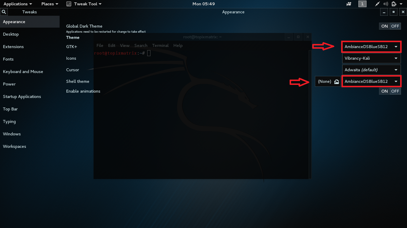 Cara Mengganti Tema Kali Linux - Topix Matrix