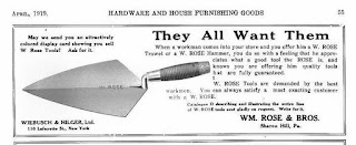 Trowel and Masonry Tool Collector Resource : History of W. Rose Tool Co.