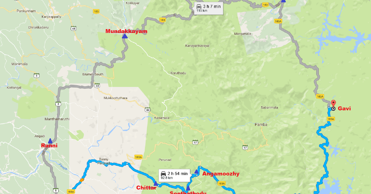 GAVI ROUTE MAP | PATHANAMTHITTA TO GAVI ROUTE MAP ~ SOUTH INDIA TOURISM