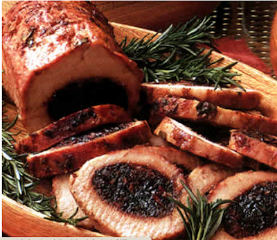 Lombo recheado com ameixas e bacon - Festa, Sabor e Decor