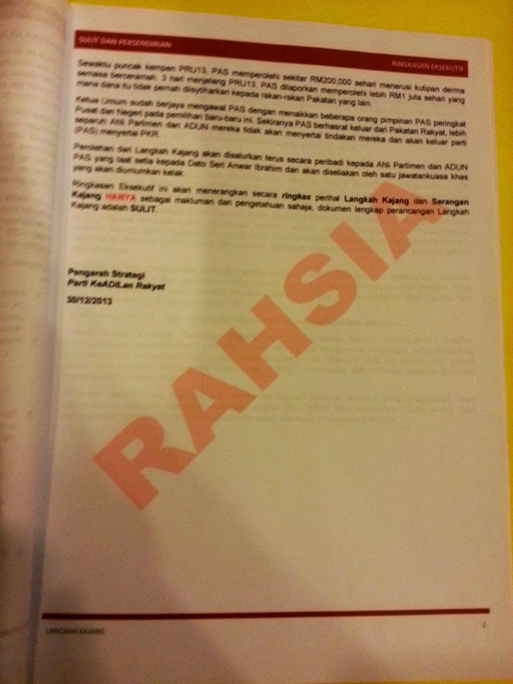 Dokumen Rahsia Langkah Kajang Rancangan Menjatuhkan Ekonomi Malaysia ...