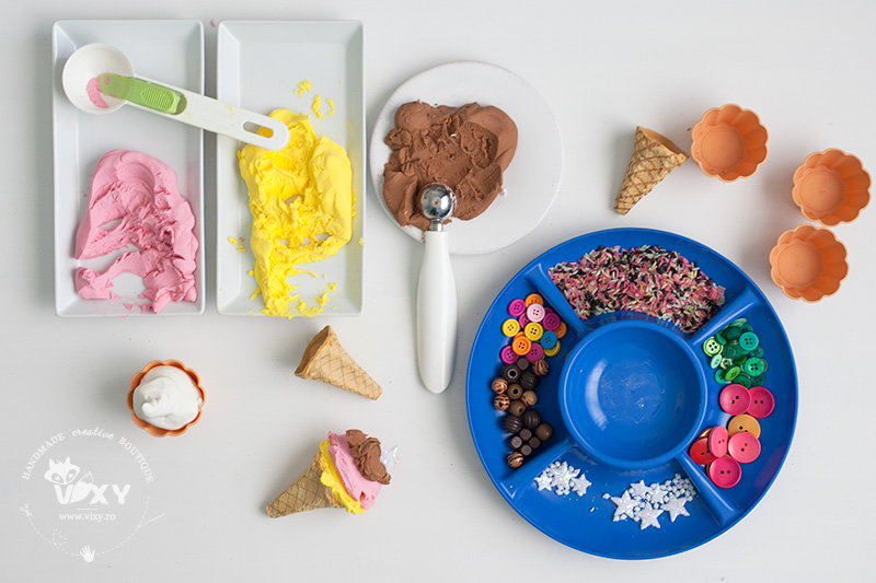 Cum sa faci plastilina cu textura si aspect de inghetata