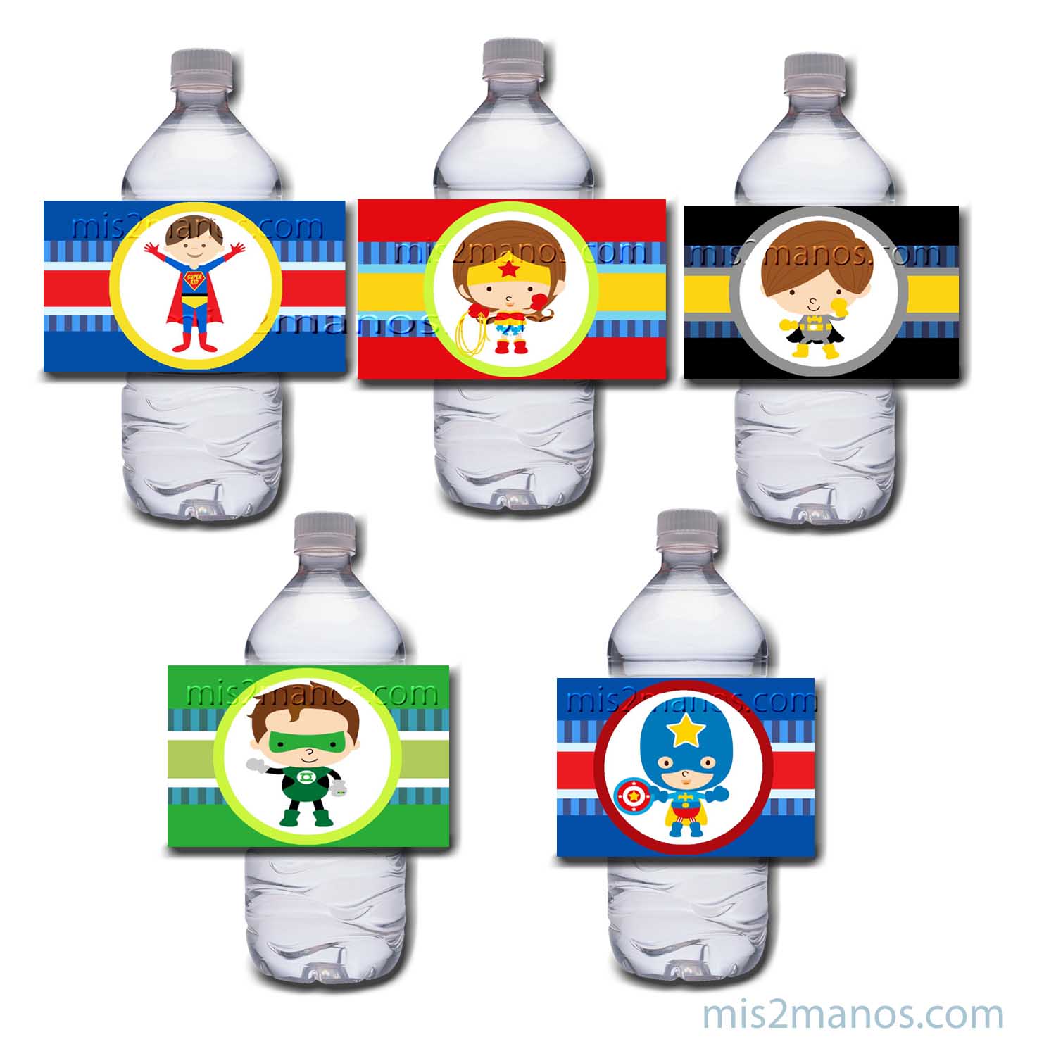 Mis 2 Manos: Made by My Hands: Super Hero Comic Book Water Bottle ...