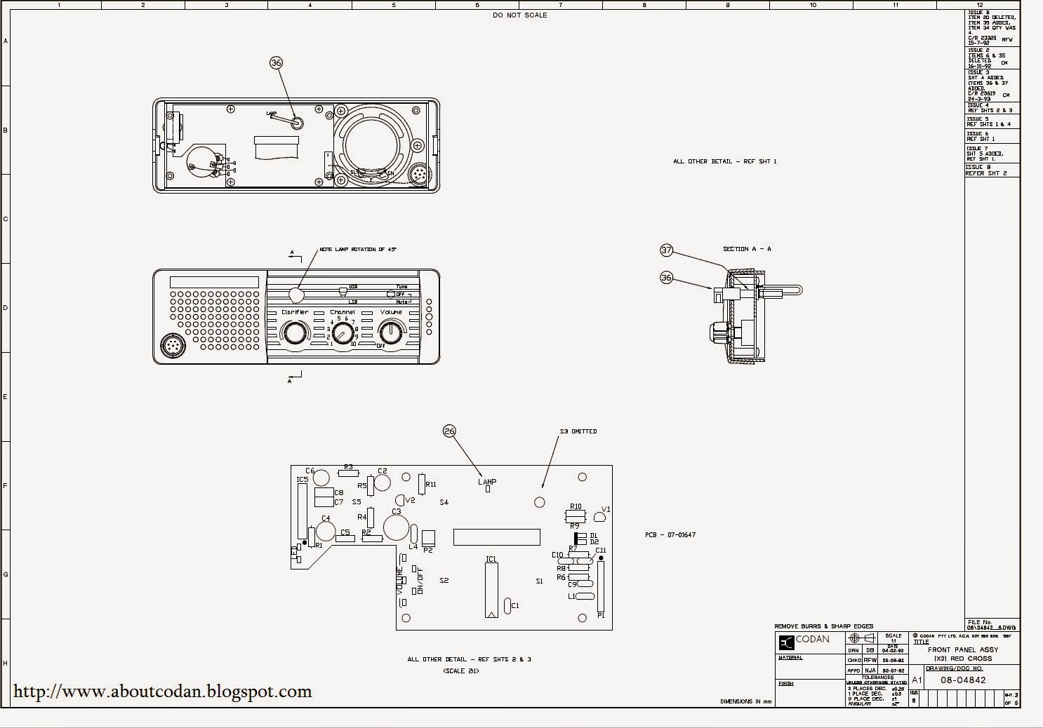 Everything about CODAN: Codan X2 (9105) Front Panel schematic
