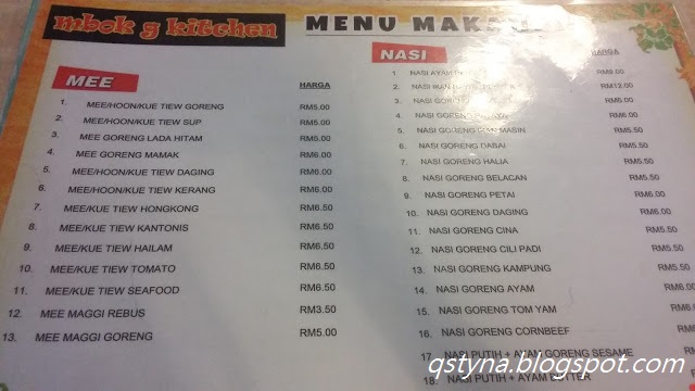 Kuching : Mbok g Kitchen - A Head Full Of Dreams