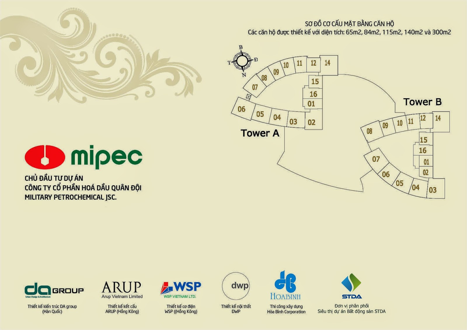 Sơ đồ thiết kế mặt bằng chung cư Mipec Riverside tòa A