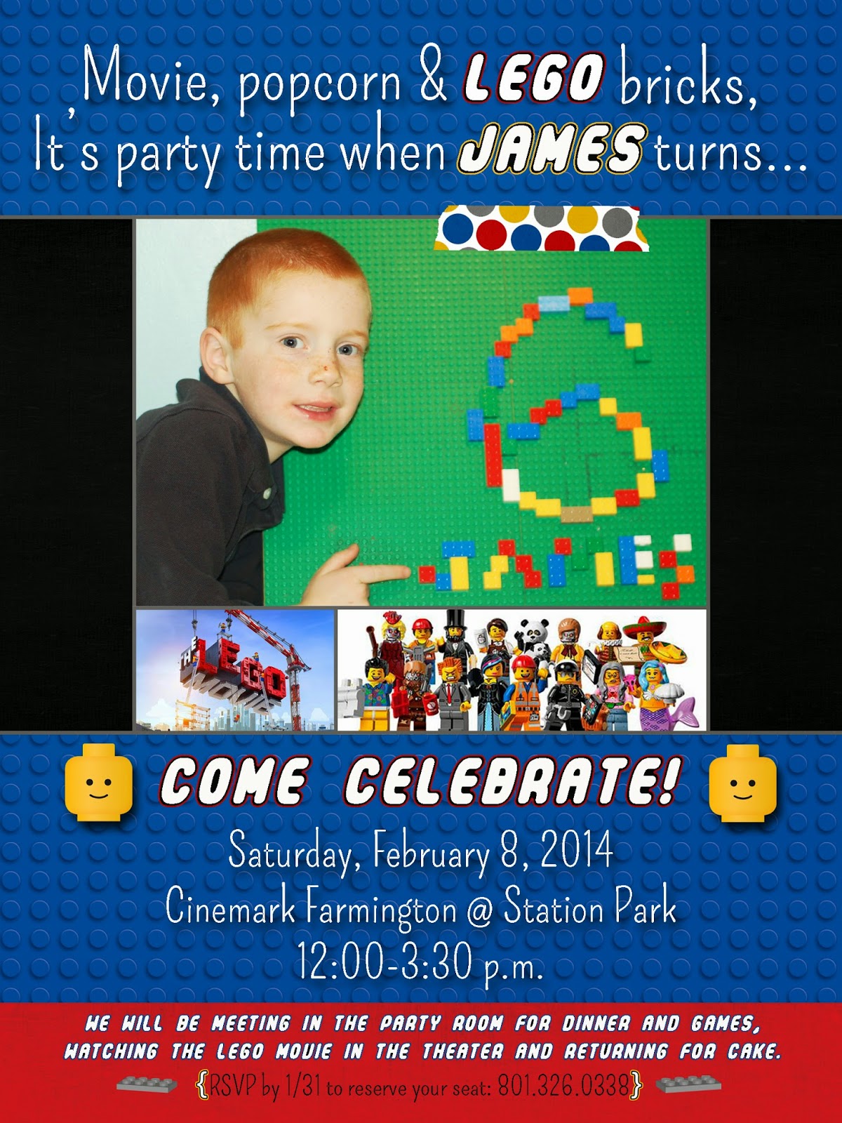 Announcements to Ponder: {Lego Birthday Invitation}
