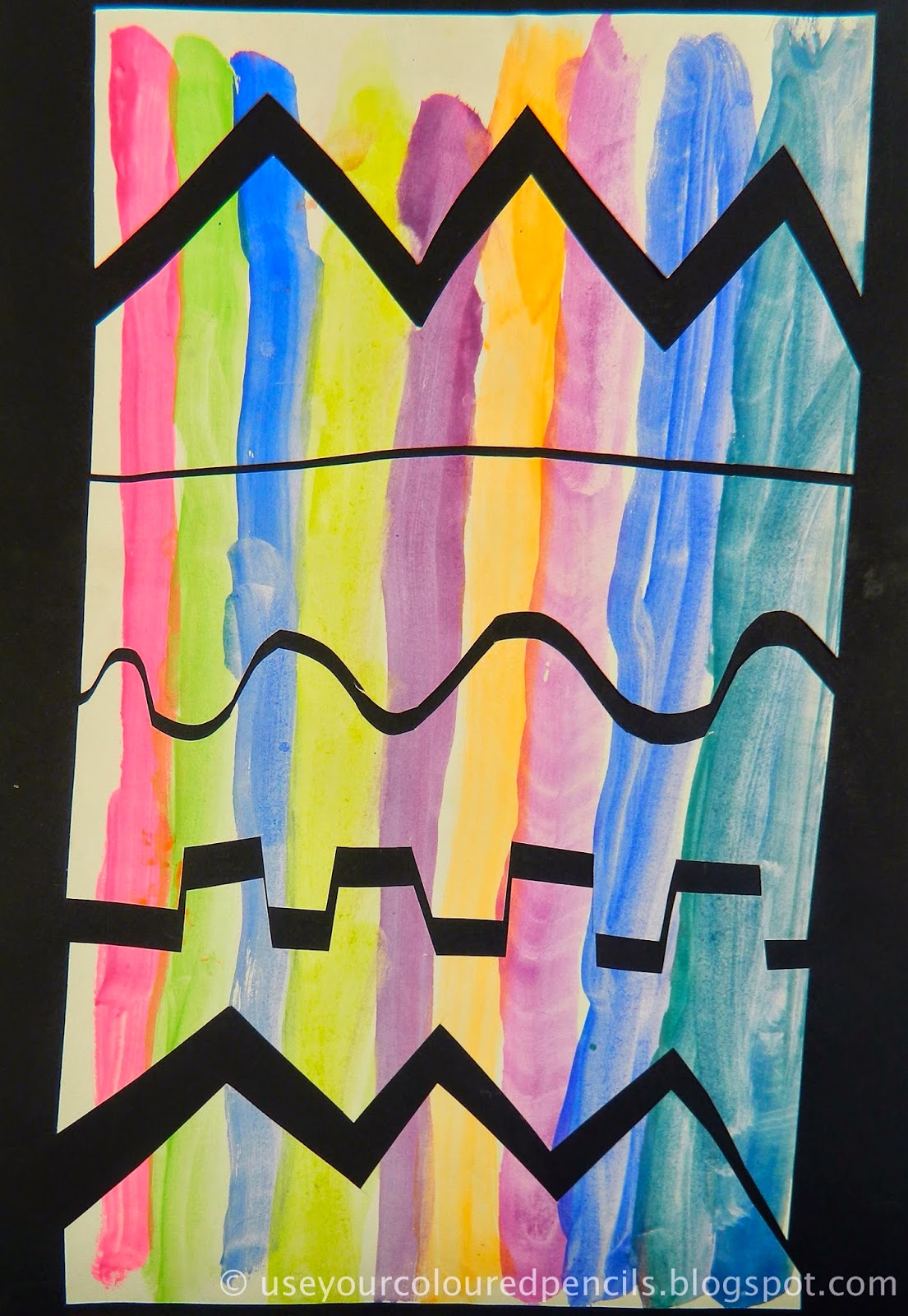 Use Your Coloured Pencils: Line Collage