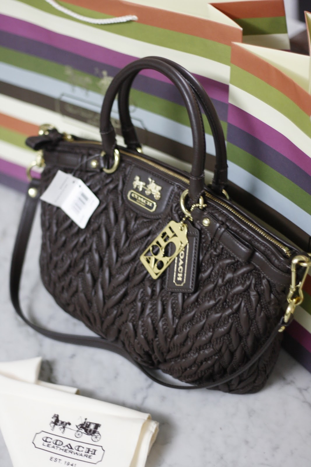 Coach Chics: COACH 18637 MADISON QUILTED CHEVRON NYLON SOPHIA SATCHEL
