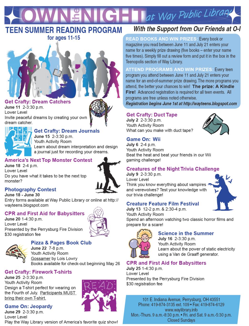 Teens @ Way Public Library: Teen Summer Reading Program Information