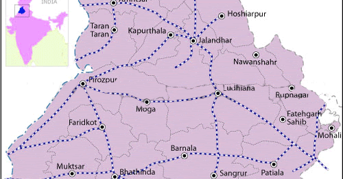 Rail-Map-india: punjab-railway-map