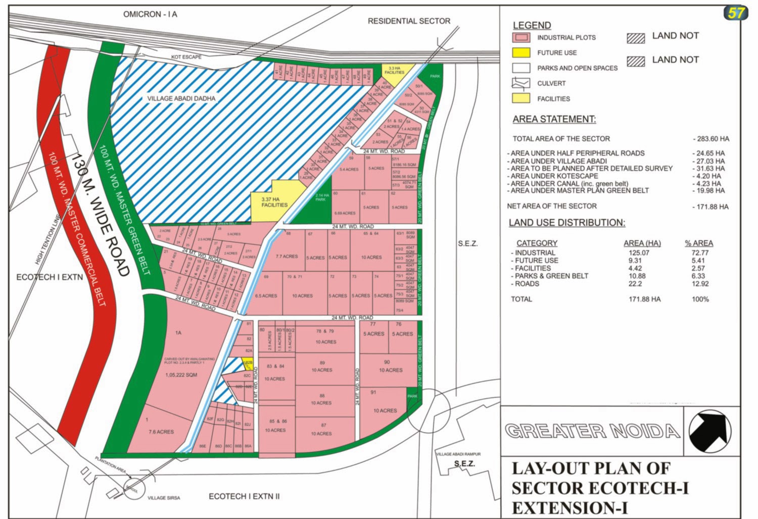 Layout Plan of Ecotech-I Extension-I Greater Noida HD Map - Ecotech ...