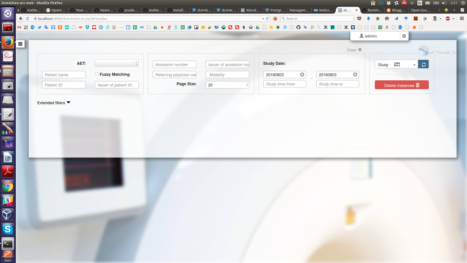 Llovizna: Installing DCM4CHEE using Docker