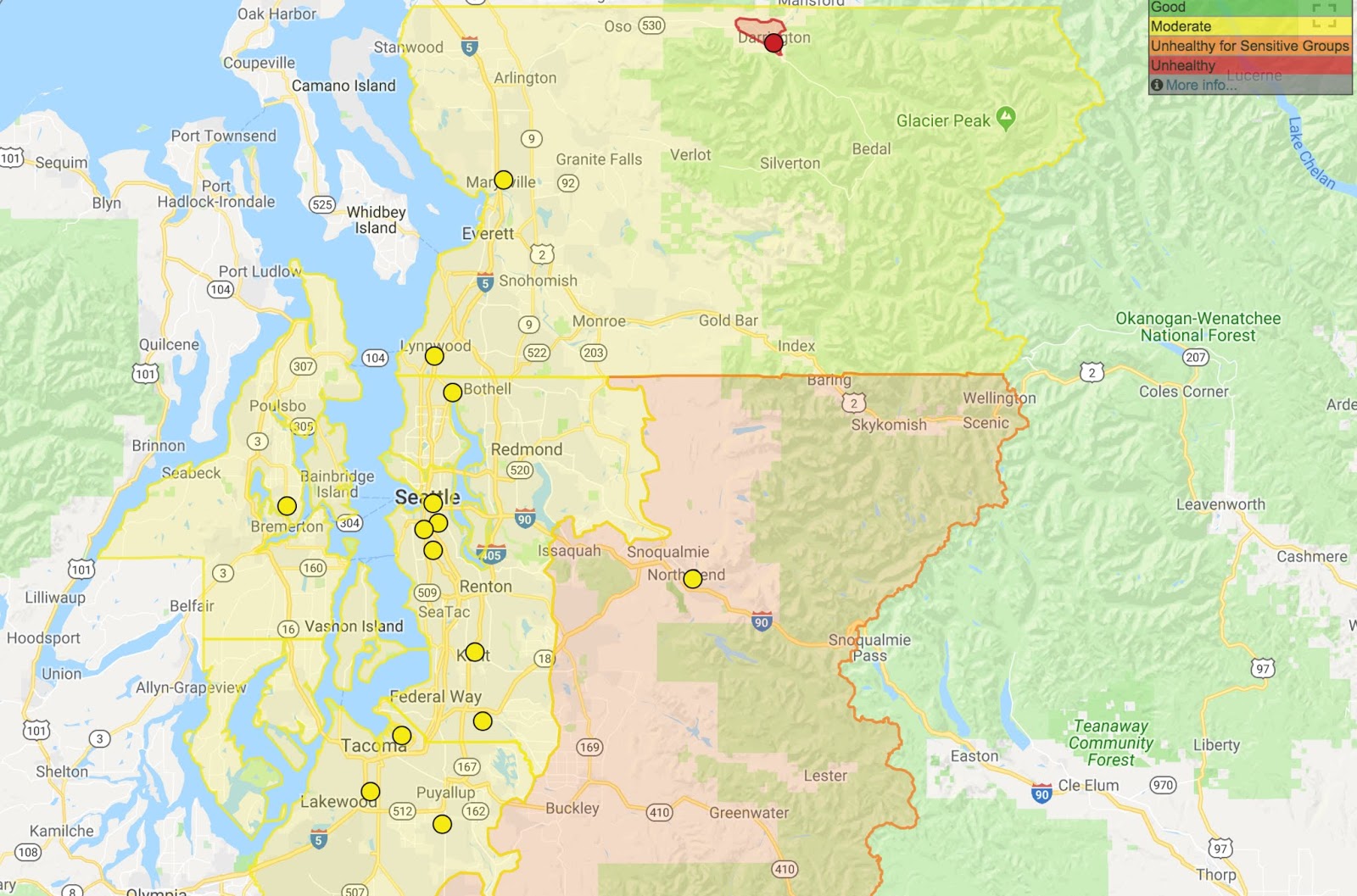 Cliff Mass Weather Blog: Smoke Now Pushing Into Western Washington