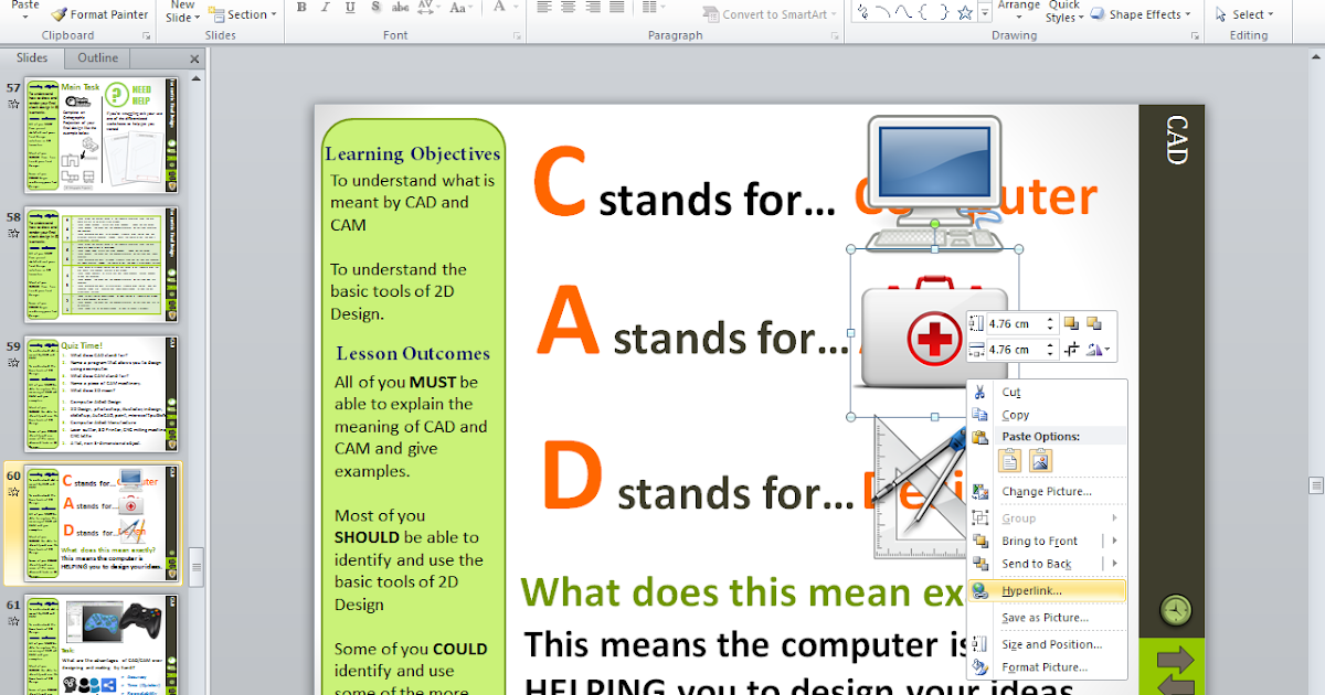 Hyperlinking in Powerpoint