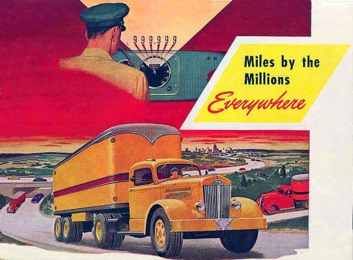 transpress nz: 1949 White 3000 truck advert