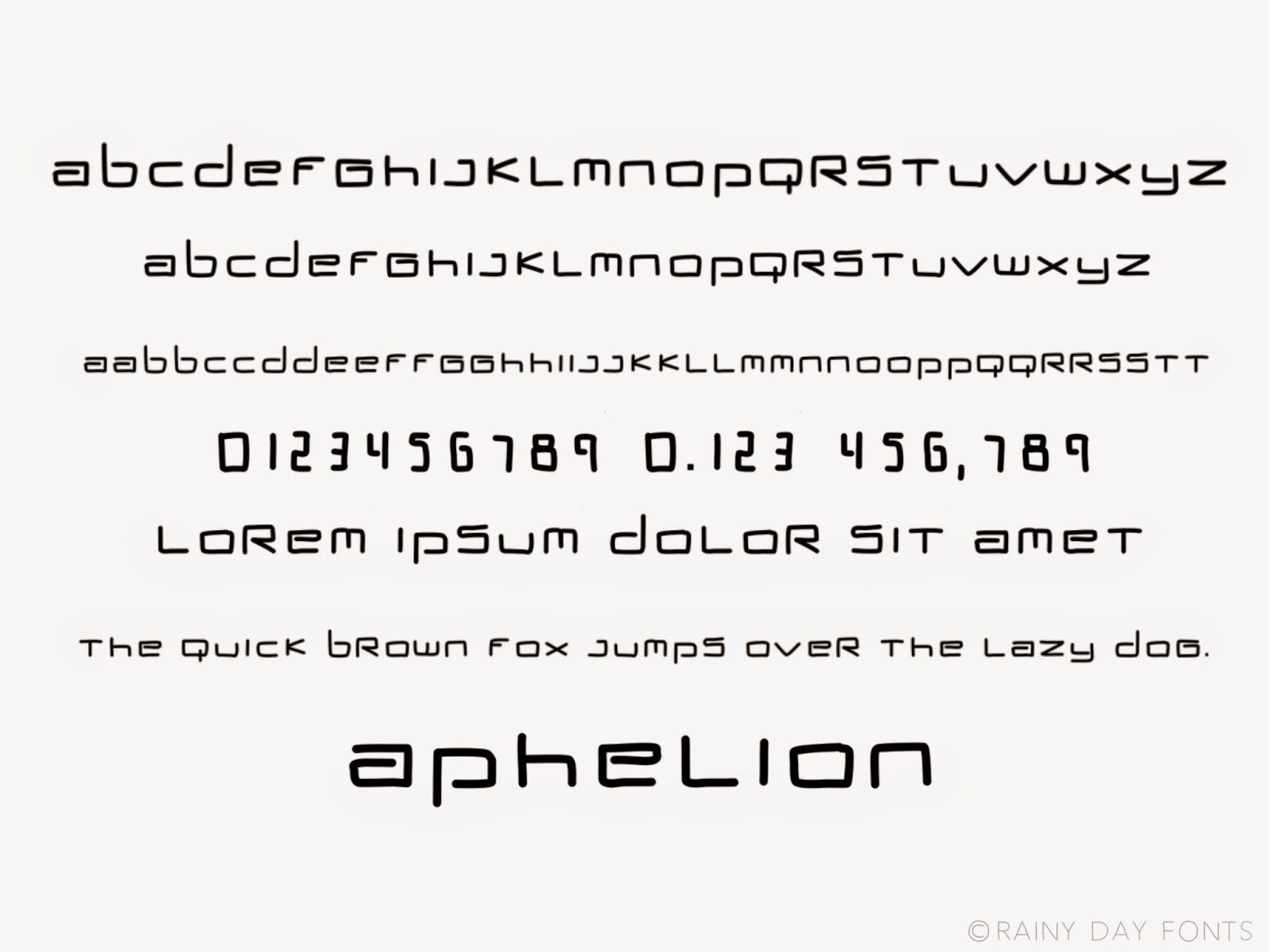 Font: Aphelion | Rainy Day Fonts