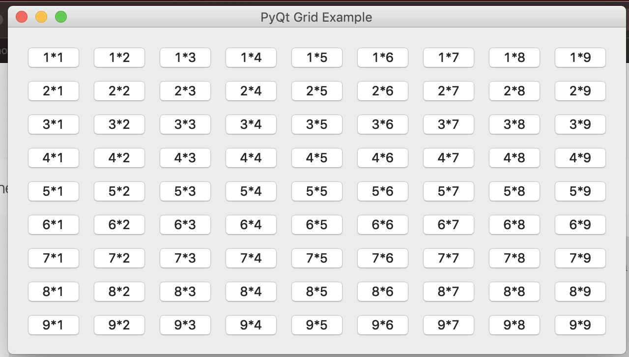 大叔的python 教學與心得: PyQT5 教學 --- Grid (QGridLayout)