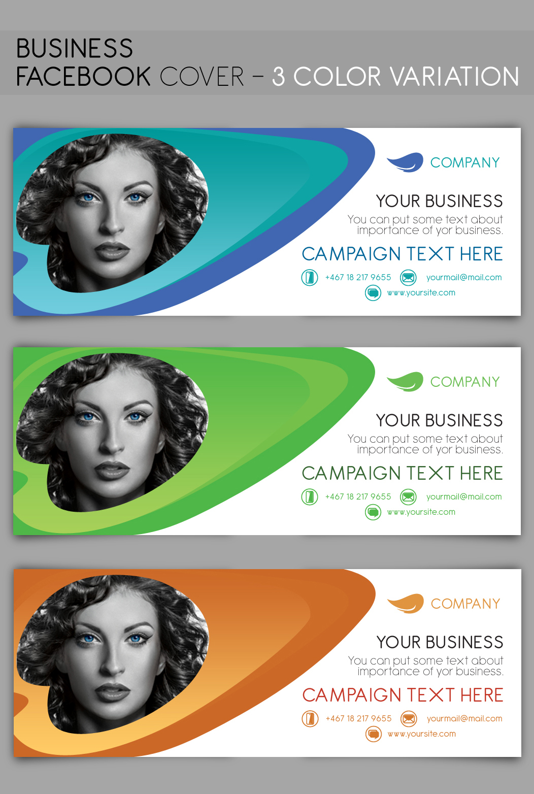 indesign templates indesign templates: Facebook Cover – 3 color ...