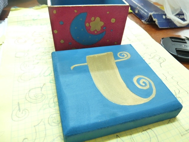 caligrafia, arte y diseño: Cajas decoradas con letras: los productos