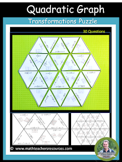 Quadratic Graph Transformations Activity ~ TenTors Math Teacher Resources