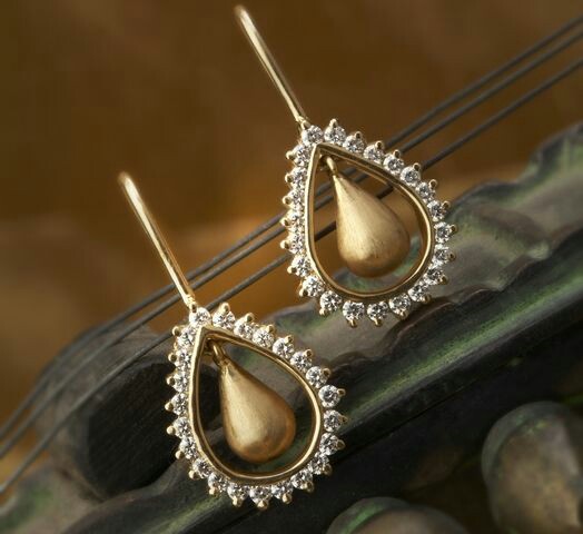 Designer gold earrings