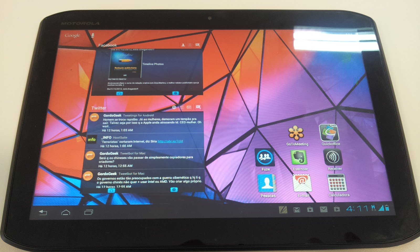 Tablet Motorola Xoom 2 10.1 por R$989,10 | Brasiligeeks