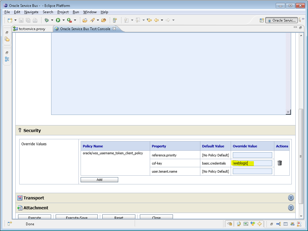 Weblogically Osb 11g Testing Owsm With Usernametoken Policy Oraclewssusernametokenservice