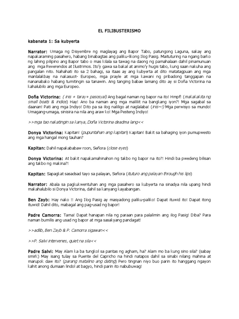 Tagalog summary of el filibusterismo - kloops