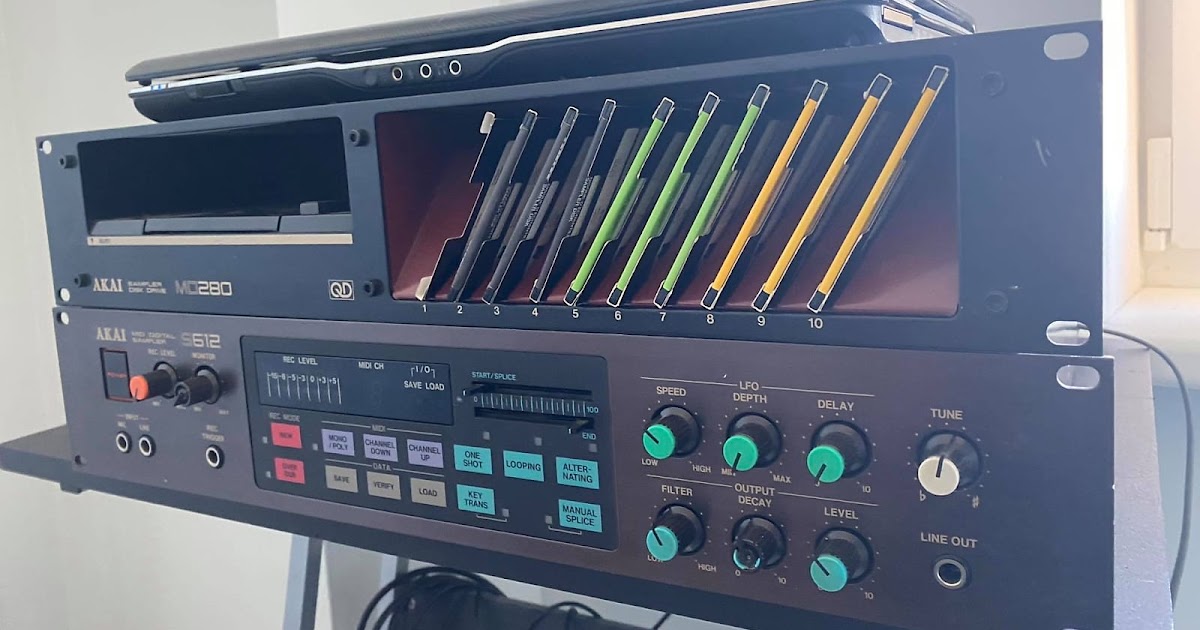 MATRIXSYNTH: Akai S612 MIDI Digital Sampler w/ MD280 Disk Drive