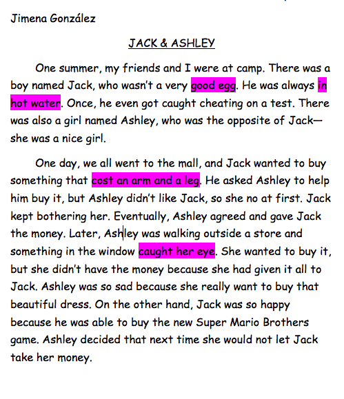 Kay's Summer ISP Classes: Idiom Stories