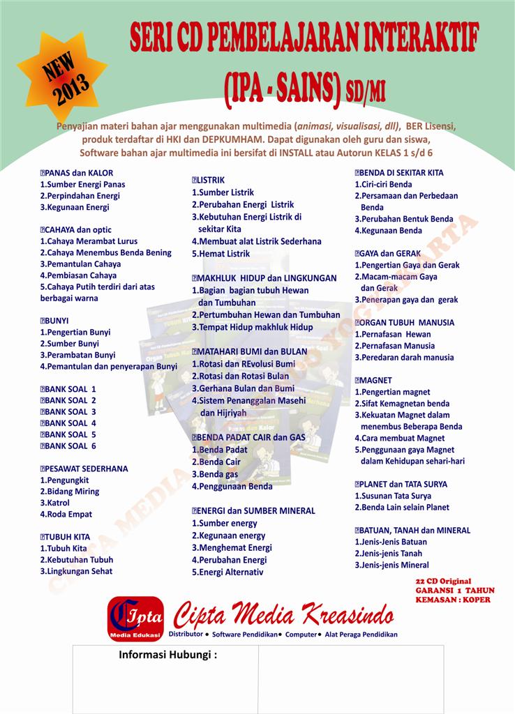 CD INTERAKTIF MULTIMEDIA SD/MI, SMP/MTs, SMA/MA: CD INTERAKTIF ...