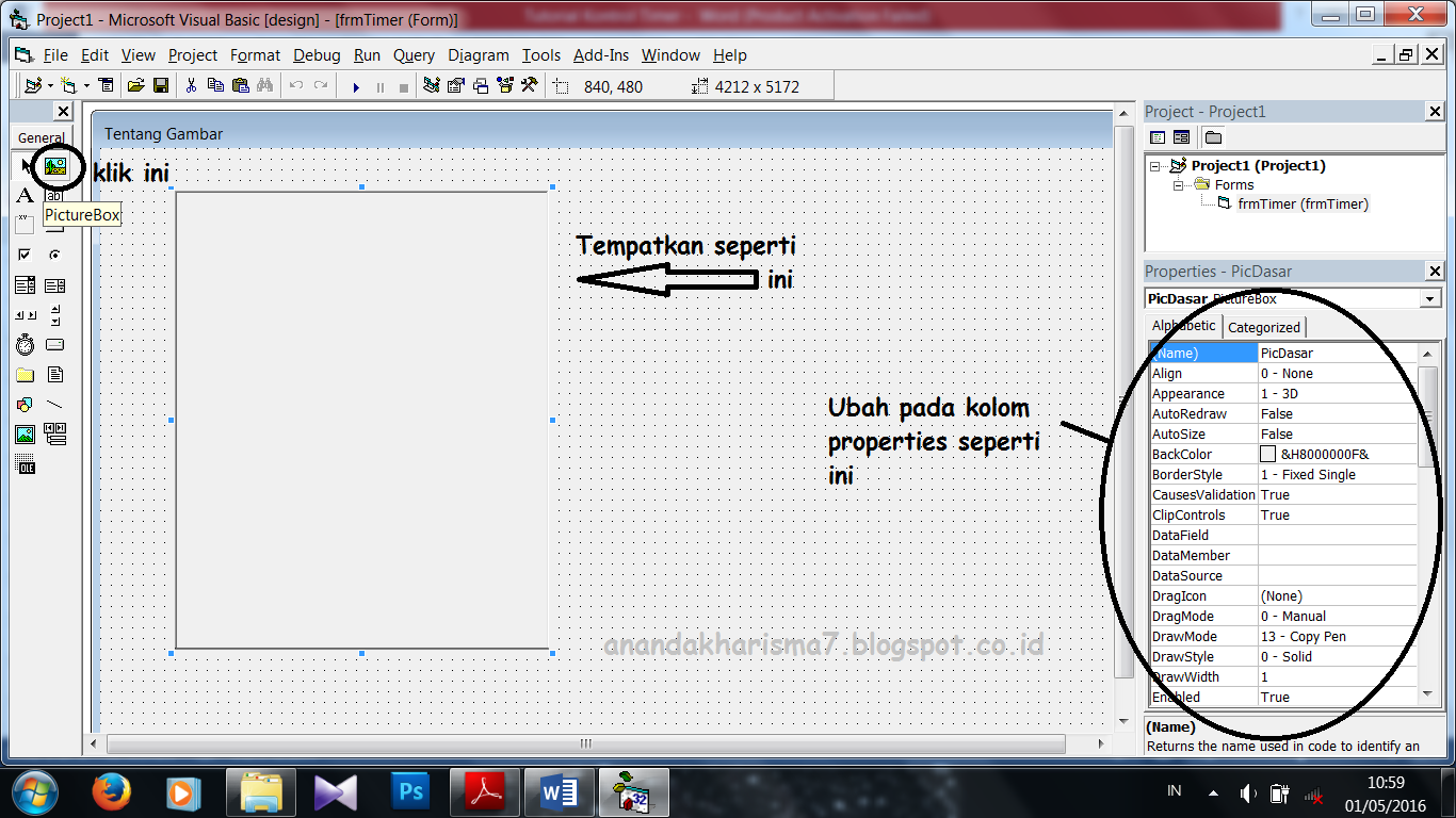 Ananda Kharisma: Tutorial Membuat Kontrol Timer Di Visual Basic 6.0