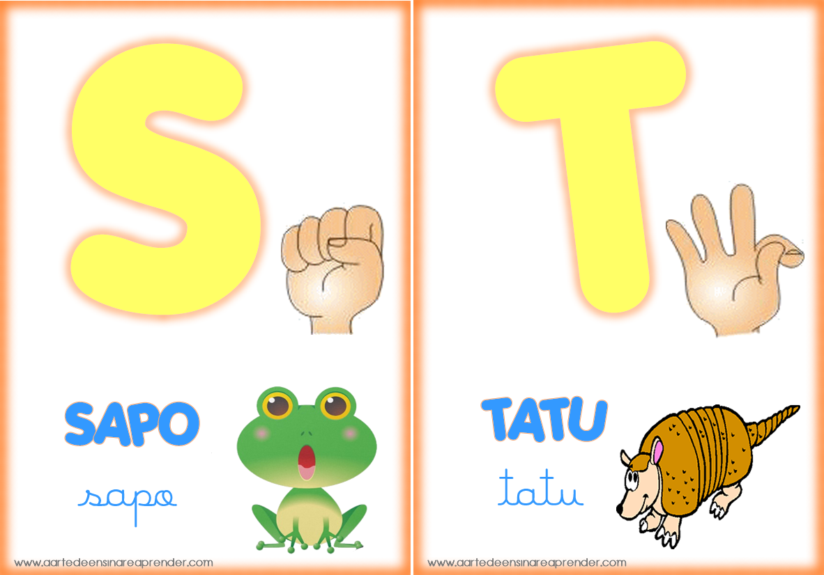 Alfabeto ilustrado com LIBRAS - A Arte de Ensinar e Aprender