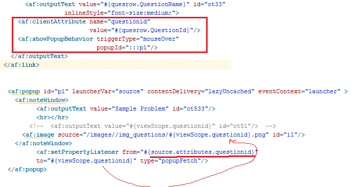 Pavan ADF: ADF : Mouse over show NoteWindow with dynamic value.