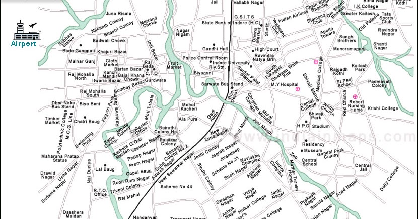 India In Maps: Indore City Map