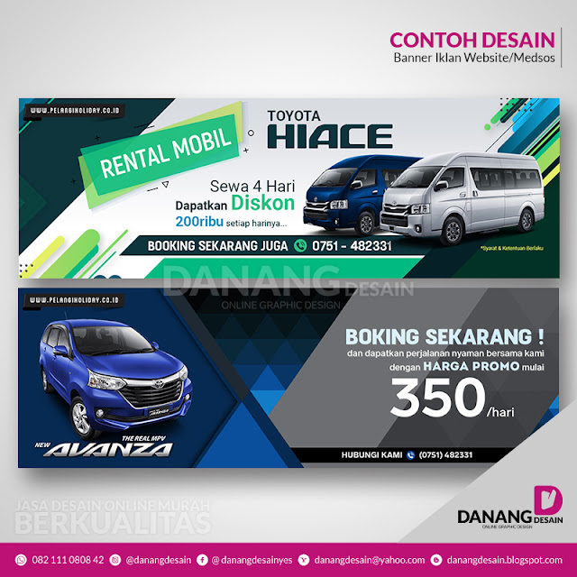 Contoh Desain Spanduk Banner/Iklan Website/Medsos Rental/Sewa Mobil ...