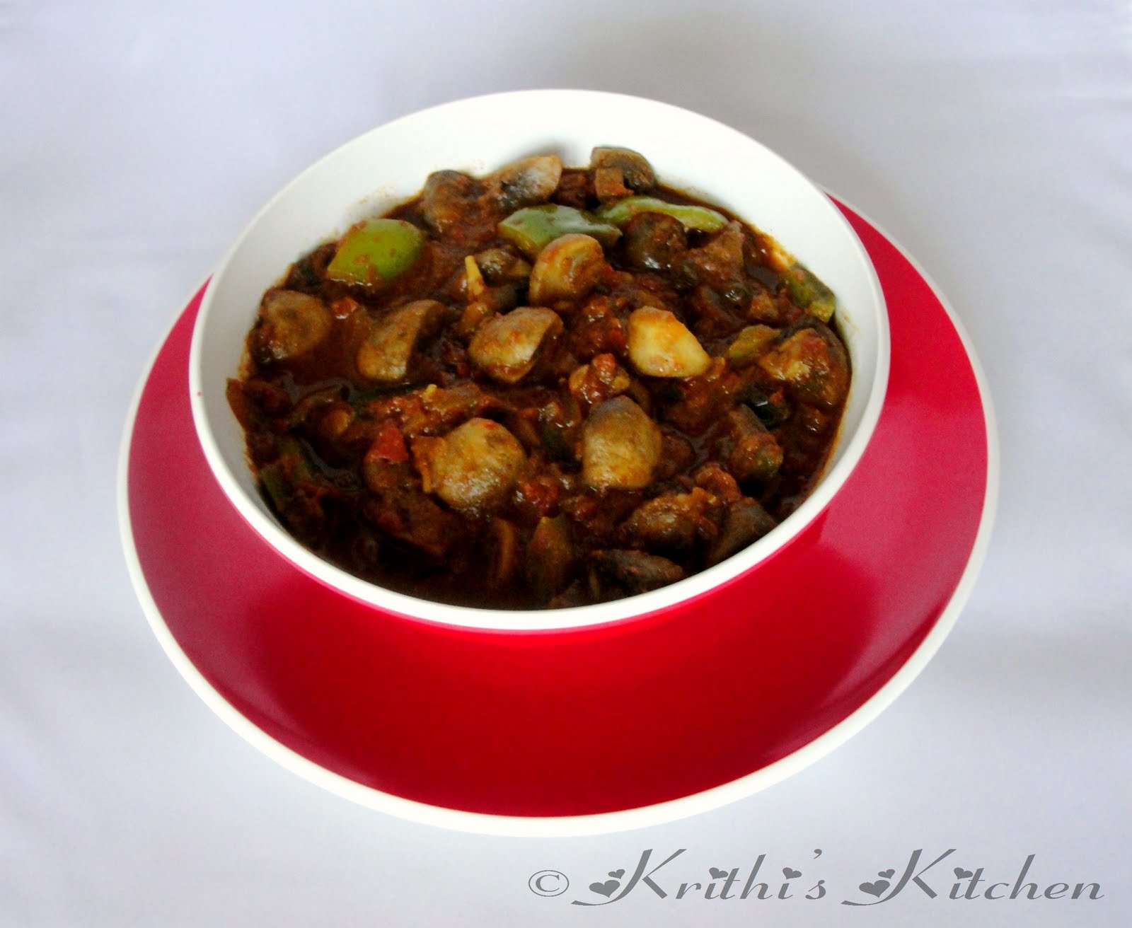 Krithi's Kitchen: Kadai Mushroom | Indian Curry Recipes