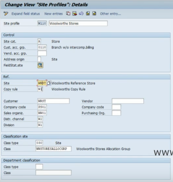 What is a site profile and how does it control the site creation