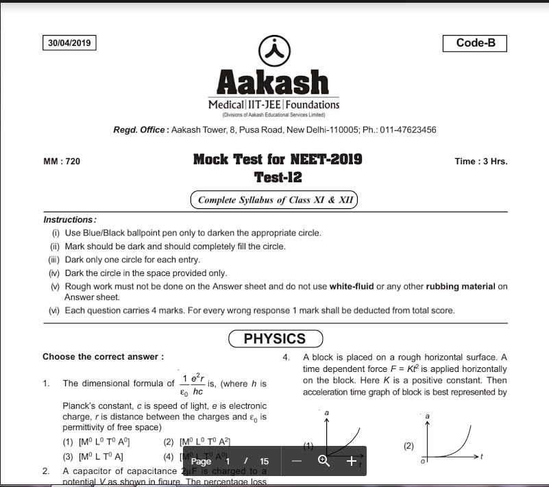 Neet 2019 Question Paper With Solutions Pdf Resonance - WOODWORKING