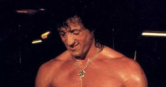 Shirtless Actors Sylvester Stallone Shirtless In Red Shorts