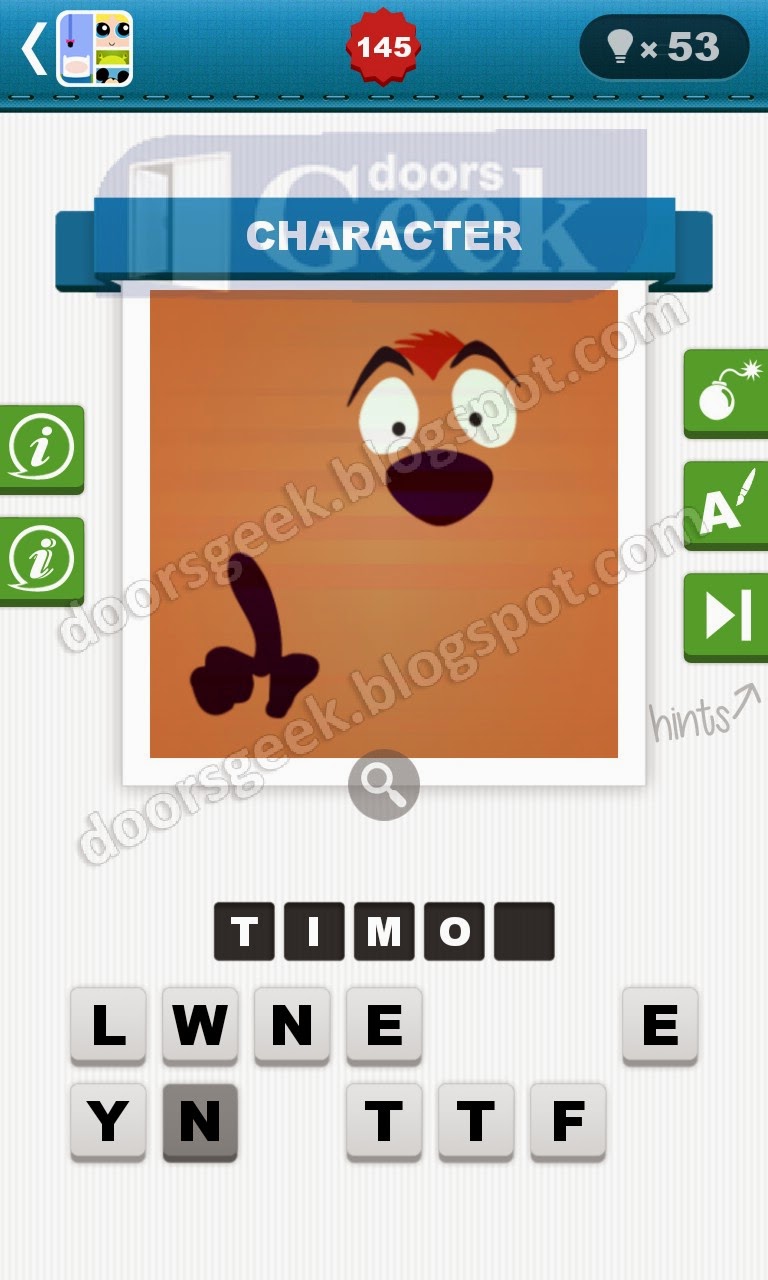 Cartoon Quiz Level 145 (bubble quiz games) ~ Doors Geek