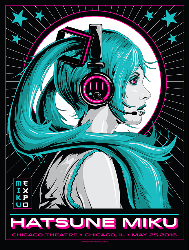 INSIDE THE ROCK POSTER FRAME BLOG: Ian William's Hatsune Miku Chicago ...