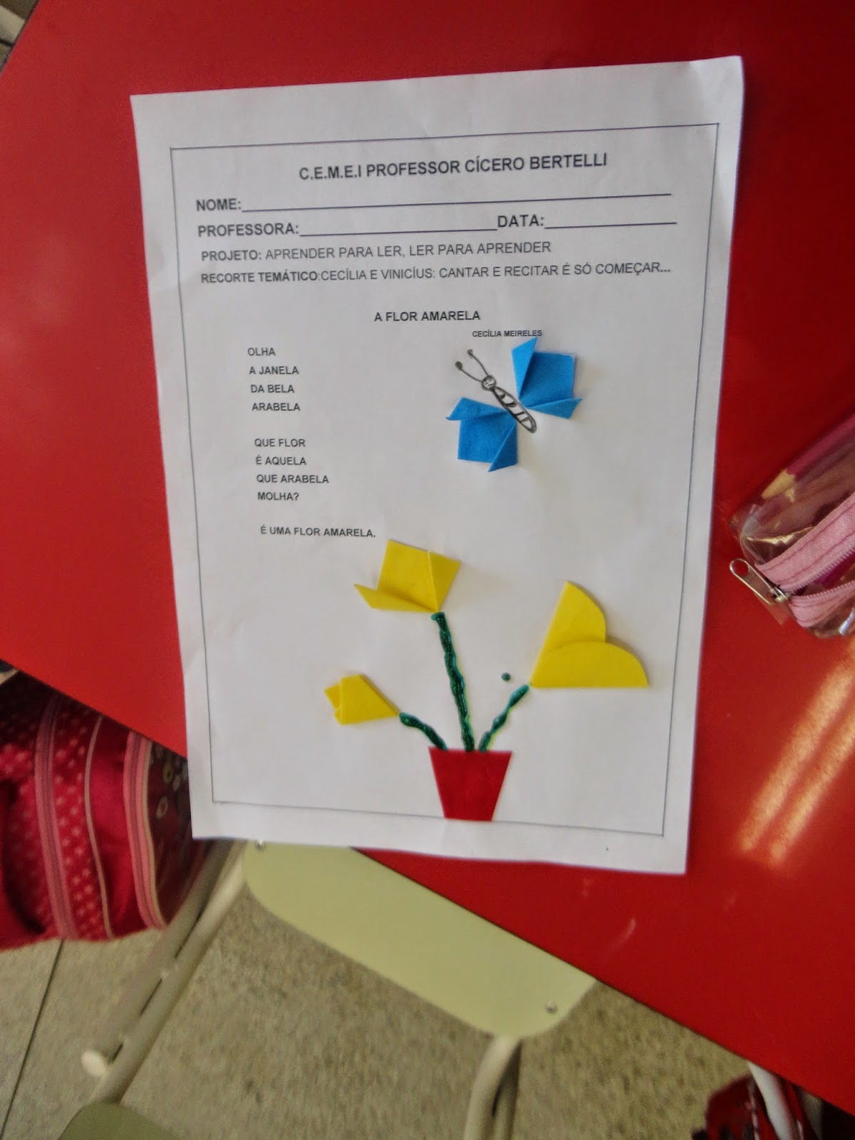 CEMEI Professor Cícero Bertelli: A flor amarela