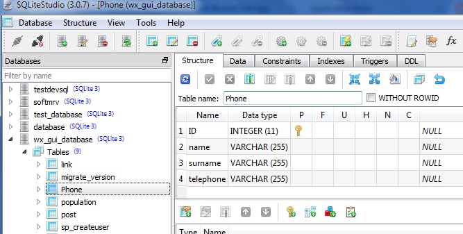 Wxpython Phone Book Using Data Grid View And Sqlite3 Database Tutorial101